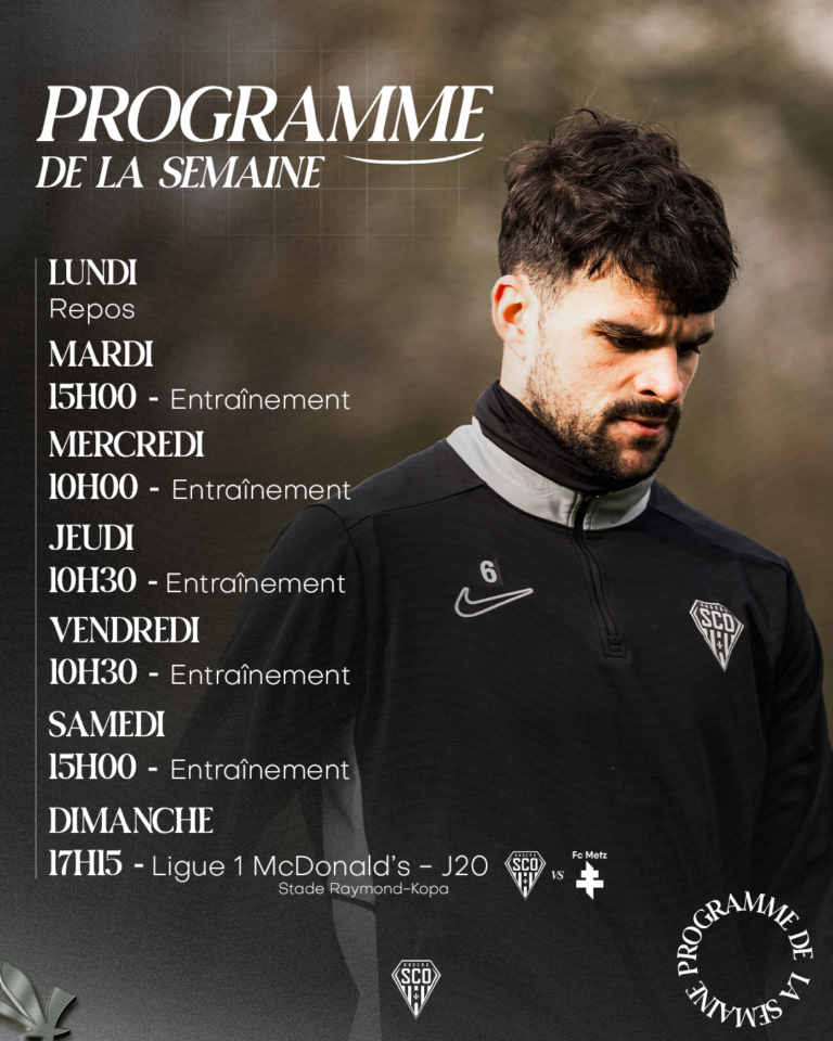 Le programme de la semaine du 26 janvier ! - Angers SCO